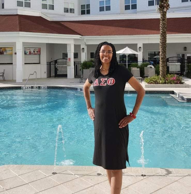 T Shirt Dress in Black with DST Letters – Simple to Sharp by Sharon, LLC.