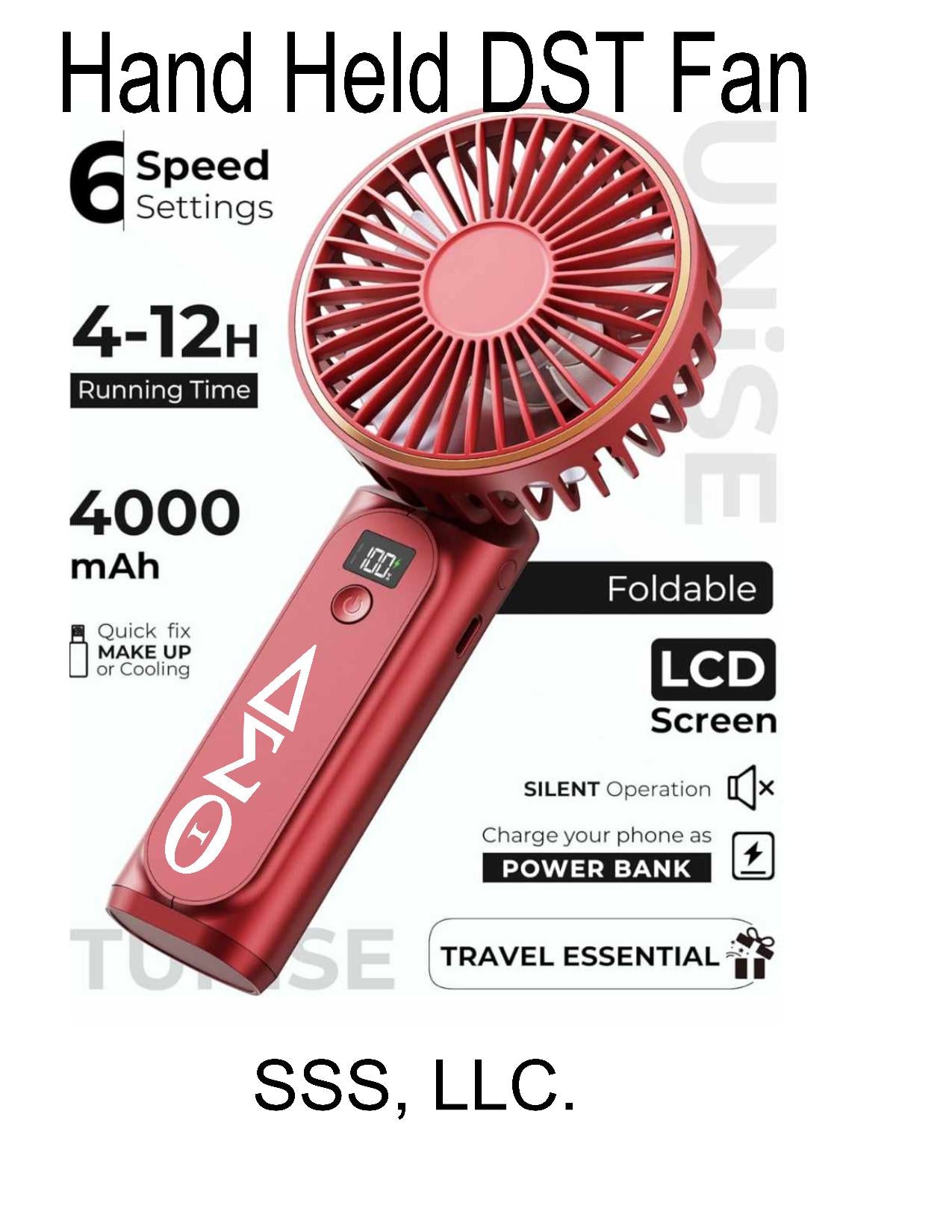 Red Hand Held DST Fan – Simple to Sharp by Sharon, LLC.