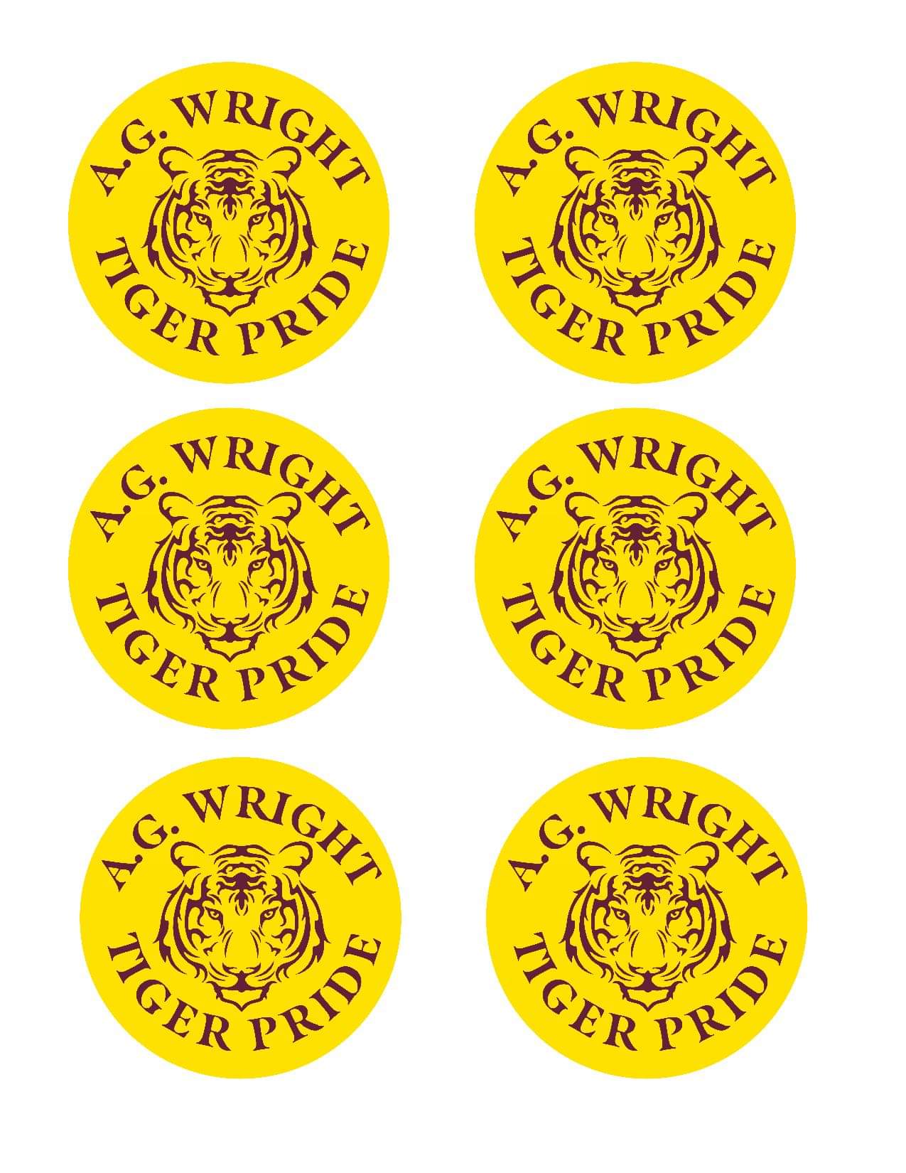 AGW Logo on Yellow Gold Stickers – Simple to Sharp by Sharon, LLC.